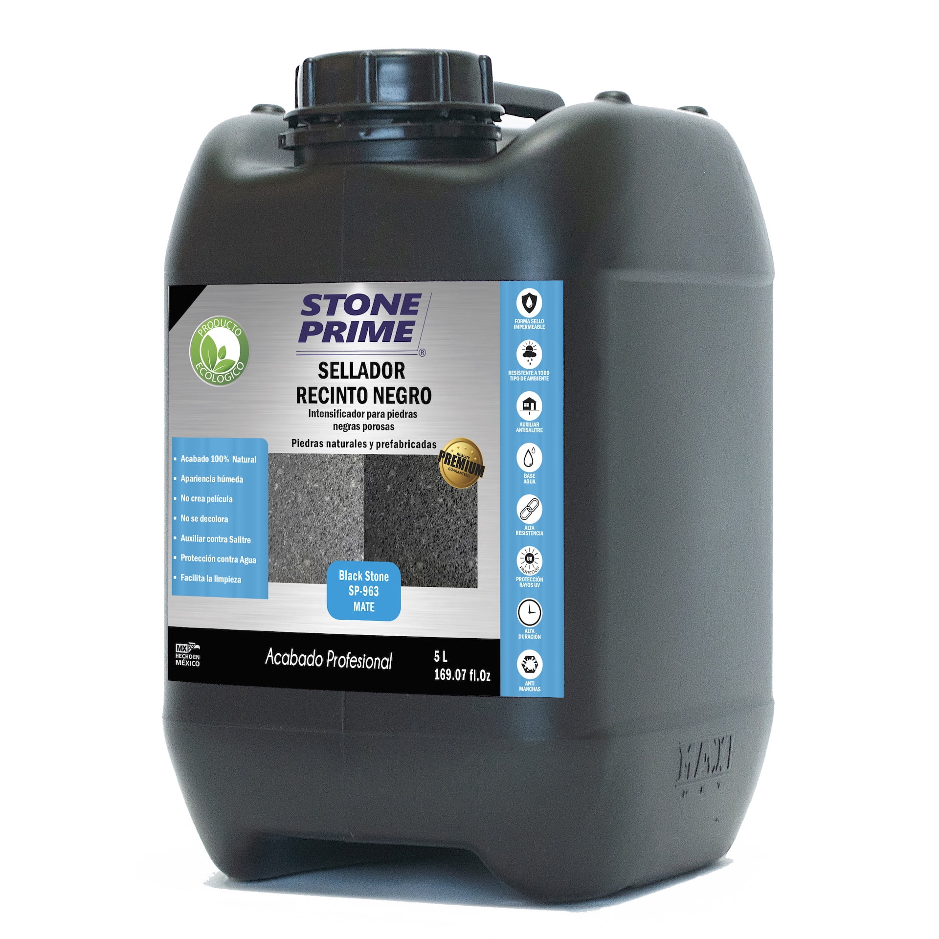 Sellador Para piedra Recinto negro STONE PRIME Acabado mojado 5 litros | Walmart en línea