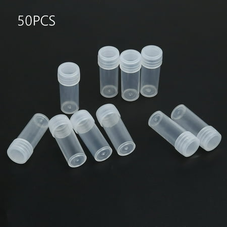 Peggybuy 50pcs 5g Volume Plastic Sample Bottle 5ML Small Bottle Vial ...