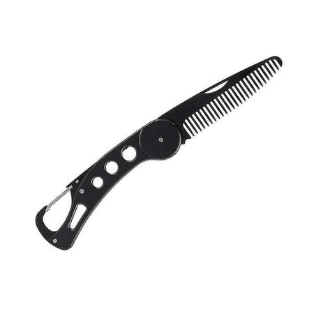Black Metal Folding Comb Men's Beard Comb Pocket Comb Mini Folding Comb ...