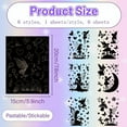 6 Sheets 6 Styles Self-Adhesive PVC Waterproof Picture Stickers Black ...