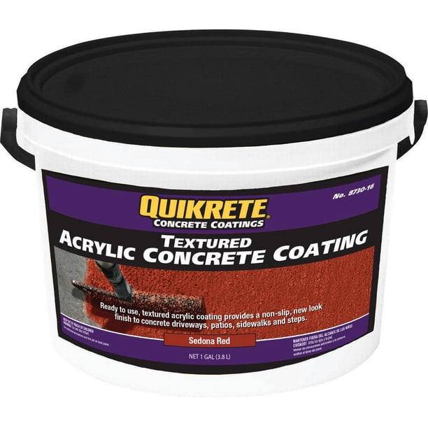 Quikrete 8730-16 Non-Slip Concrete Coating, Sedona Red, Textured, 1 gal ...