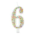 Great Value Birthday Party Number Six Candle Multicolor Polka Dot Shape ...
