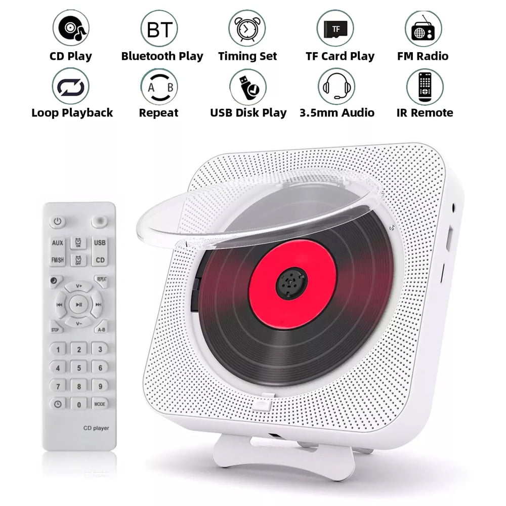 Reproductor de CD Portátil con Bluetooth, reproductor de CD estéreo ...