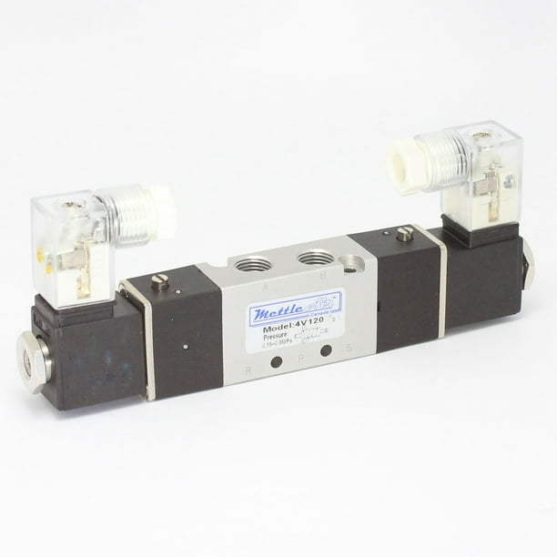 5 Ports 4 Way 3 Position CLOSED Center Valve 1/8" NPT DIN Connector ...