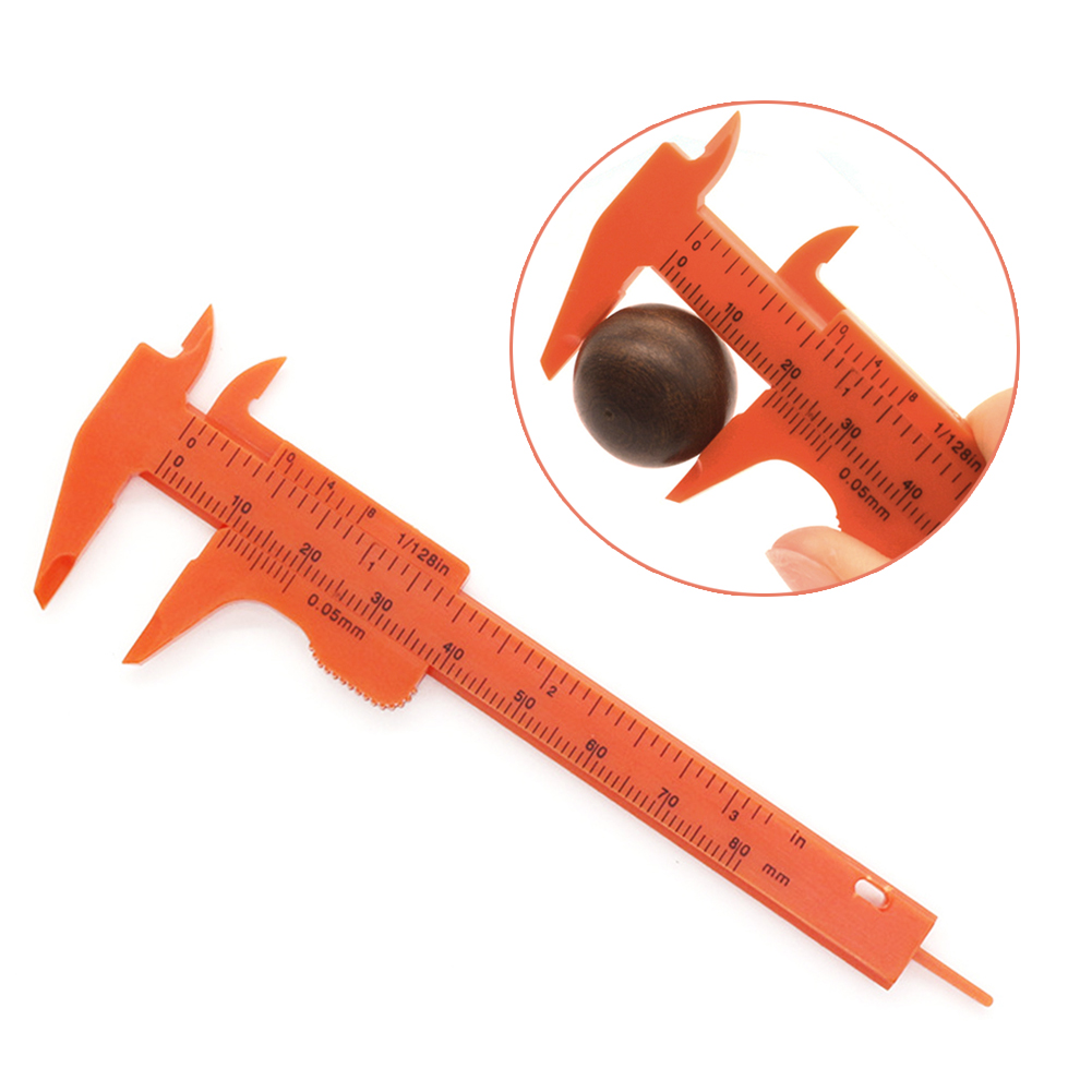 0-80mm Plastic Mini Pocket Double Scale Ruler Vernier Caliper Measuring ...