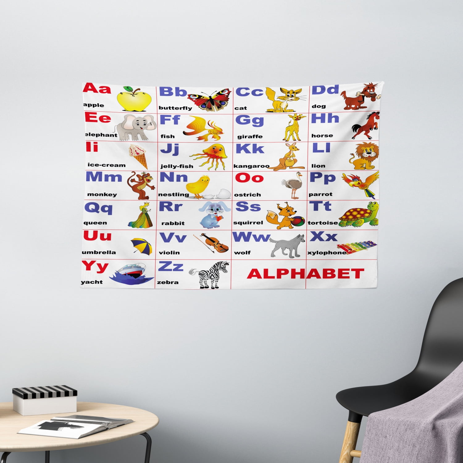 Educational Tapestry, Animals Placed on Letter of the Alphabet Teacher ...