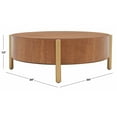 "SAFAVIEH Diangela Gold Accented Natural Round Wood Coffee Table (34""W ...