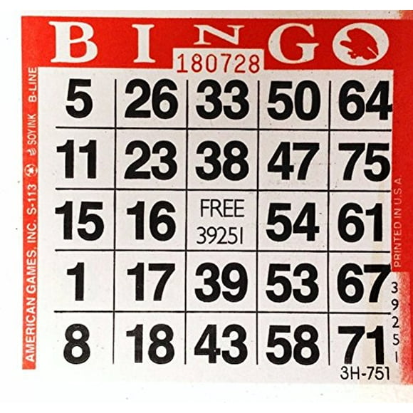 Disposable Bingo Cards