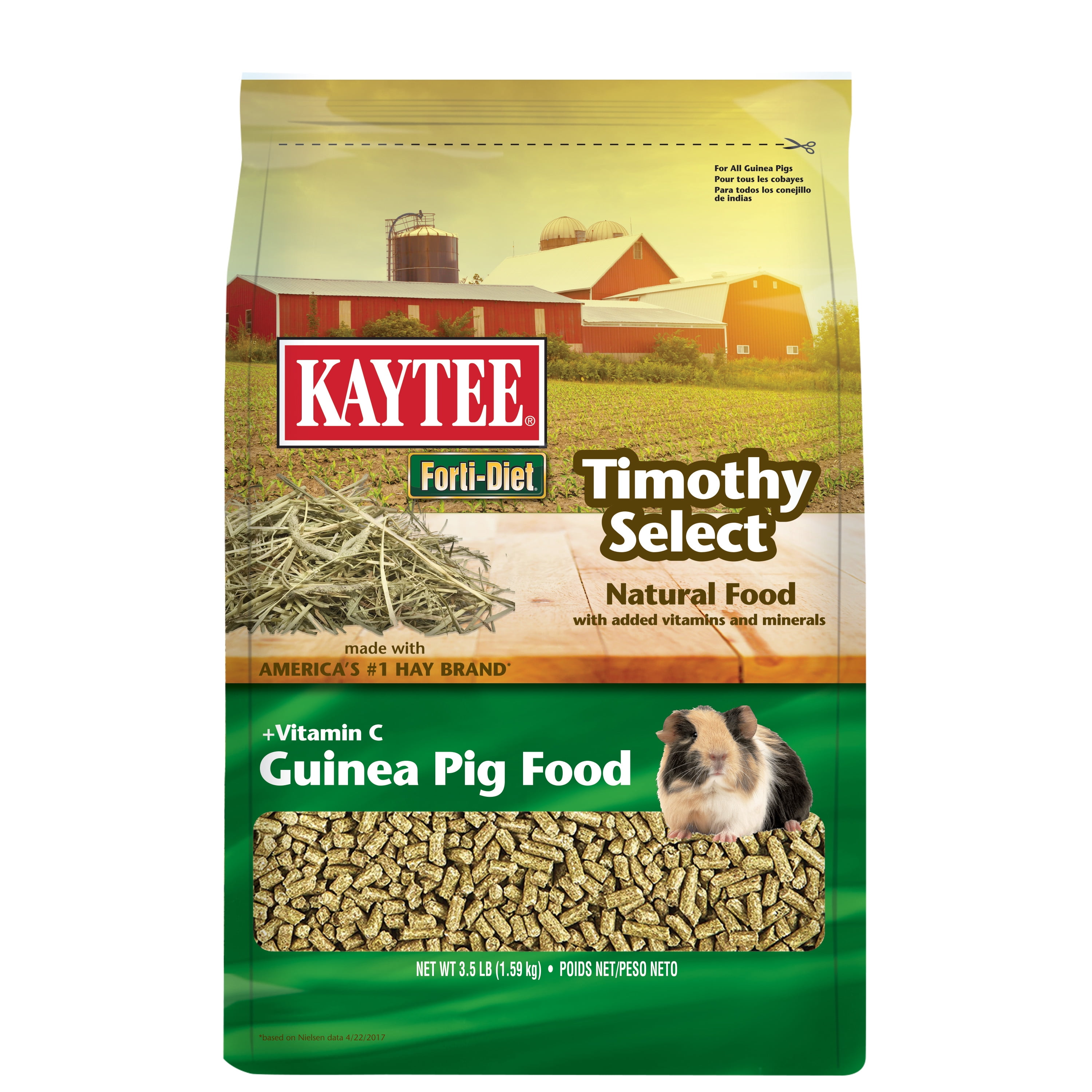 Kaytee Forti-Diet Timothy Select Guinea Pig Food 3.5 Pounds - Walmart.com