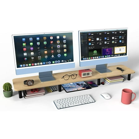 Dual Monitor Stand Riser 42 inch Large Extra Long Monitor Stand Riser ...