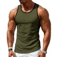 BRANROY Tank Tops for Men - Retro Big Size Elastic Color Contrast Gym ...