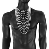 Titanium Kay Nitrogen Stainless Steel Men's Two Tone Chrome Color Link ...