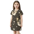 BZSMCE Short Sleeve dress Dress Casual Cotton Dresses-Starry Corgi Face ...