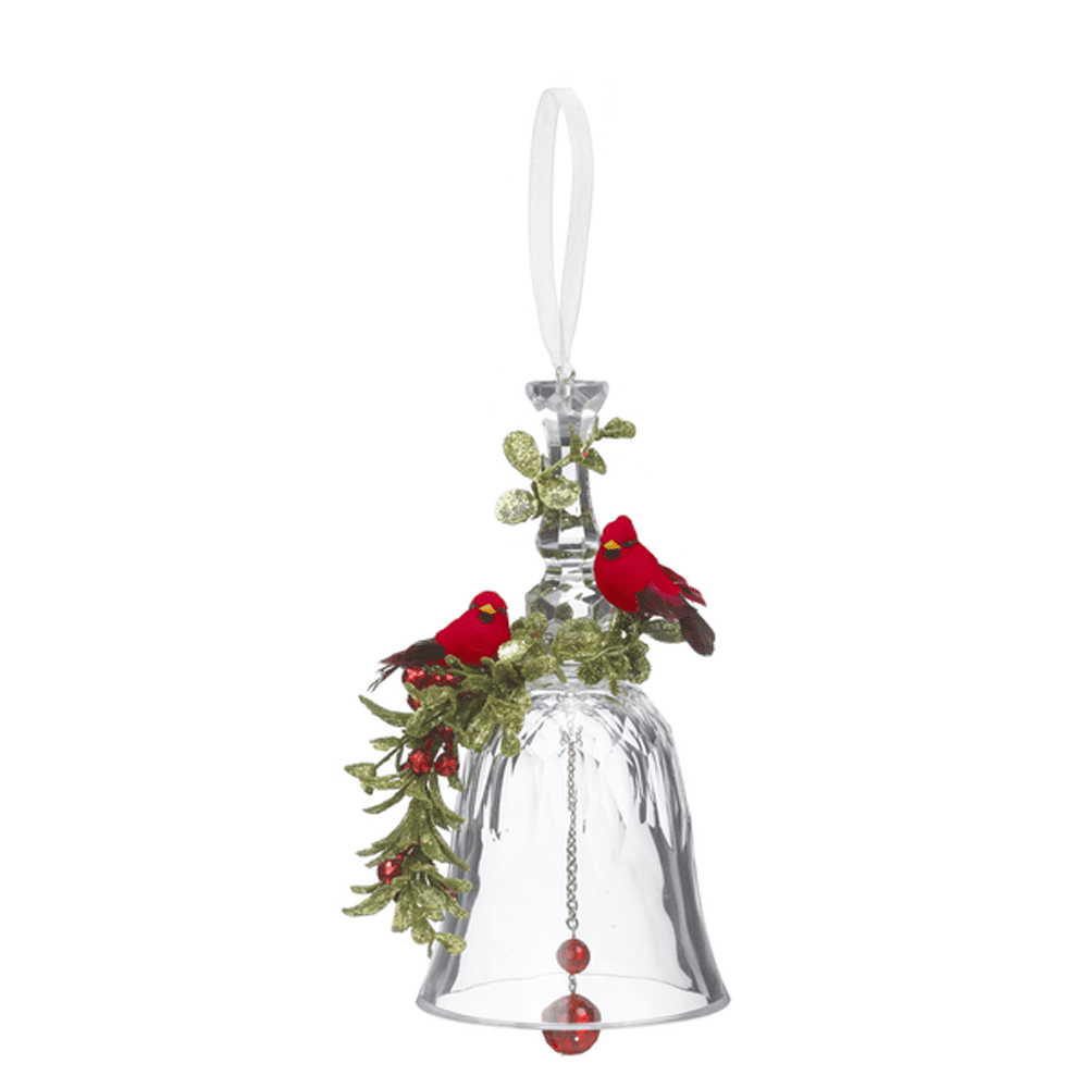 Clear Double Cardinal With Mistletoe Christmas Bell - By Ganz - Walmart ...