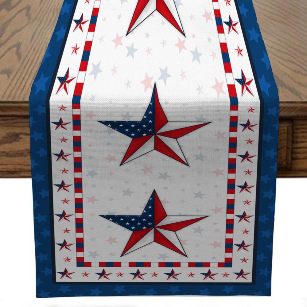 July 4th Patriotic Table Runner,Patriotic Party Decor,13 x 70 Inch ...