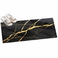 2x6 Black Marble Runner Rug for Hallway, Washable Non Slip Low Pile ...