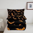 Bat Quilt Happy Halloween Decor Comforter Set Queen Size for Kids Boys ...