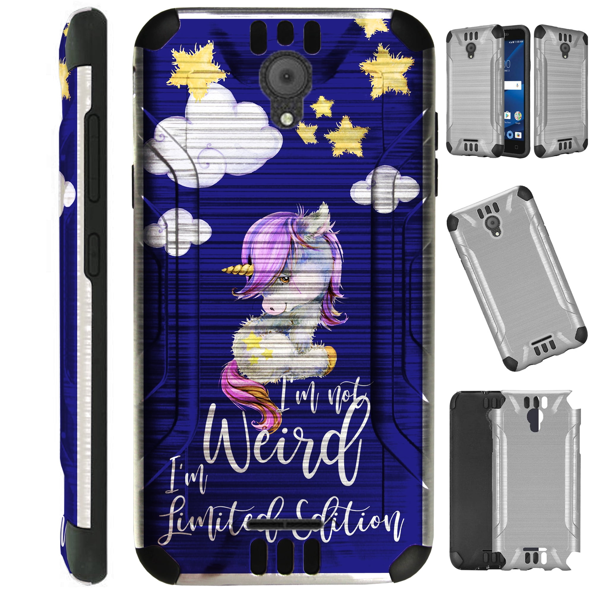 Compatible Wiko Ride (Boost) Case Brushed Metal Texture Hybrid TPU ...