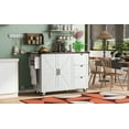 54.5" Farmhouse Kitchen Island with Power Outlet, Kitchen Storage ...