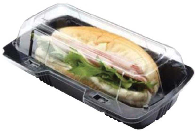 Polar Pak Black Base Clear Dome Sub Sandwich Container, 8 inch -- 250 ...
