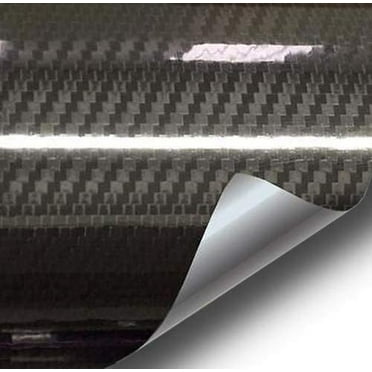 Black 7D Carbon Fibre Vinyl Wrap Sheet Film Sticker Car Wrap Air Bubble ...