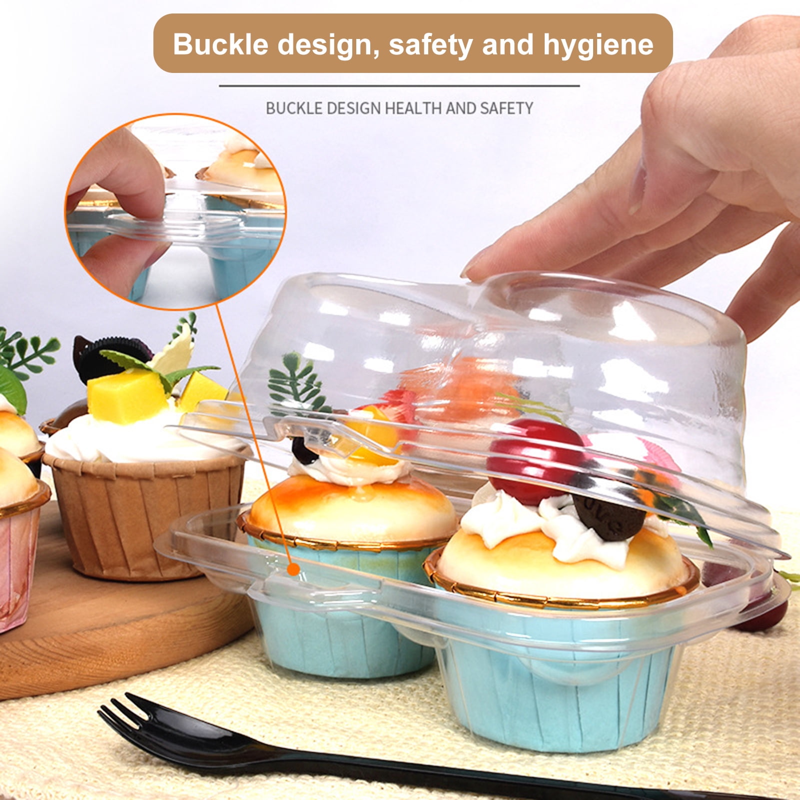 50Pcs Eco-Friendly Cake Packaging Boxes - Safely Sealing Top, Round ...