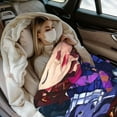 Daki Throw Blanket - Vibrant Warabihime Design, Lightweight Warm Cover ...