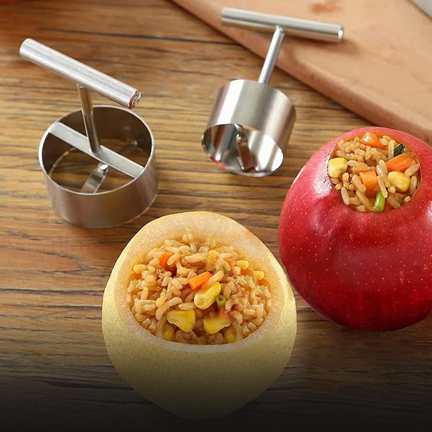 Apple Corer Remover Stainless Steel Fruit Seed Core Removing Cores of Apples and Pears Kitchen ...