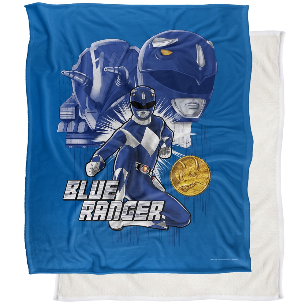 Power Rangers, 50"x60", Blue Ranger Silky Touch Sherpa Back Super Soft ...