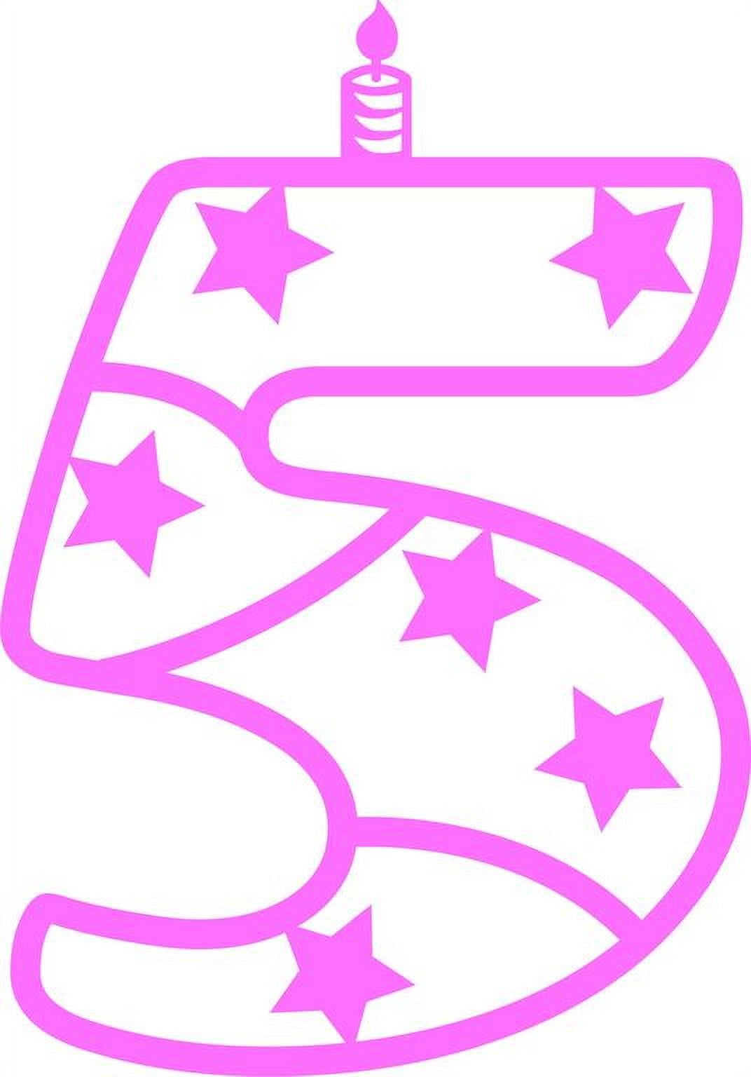 Design With Vinyl Home Wall Decals Fifth Birthday Pink Th Number Fifth
