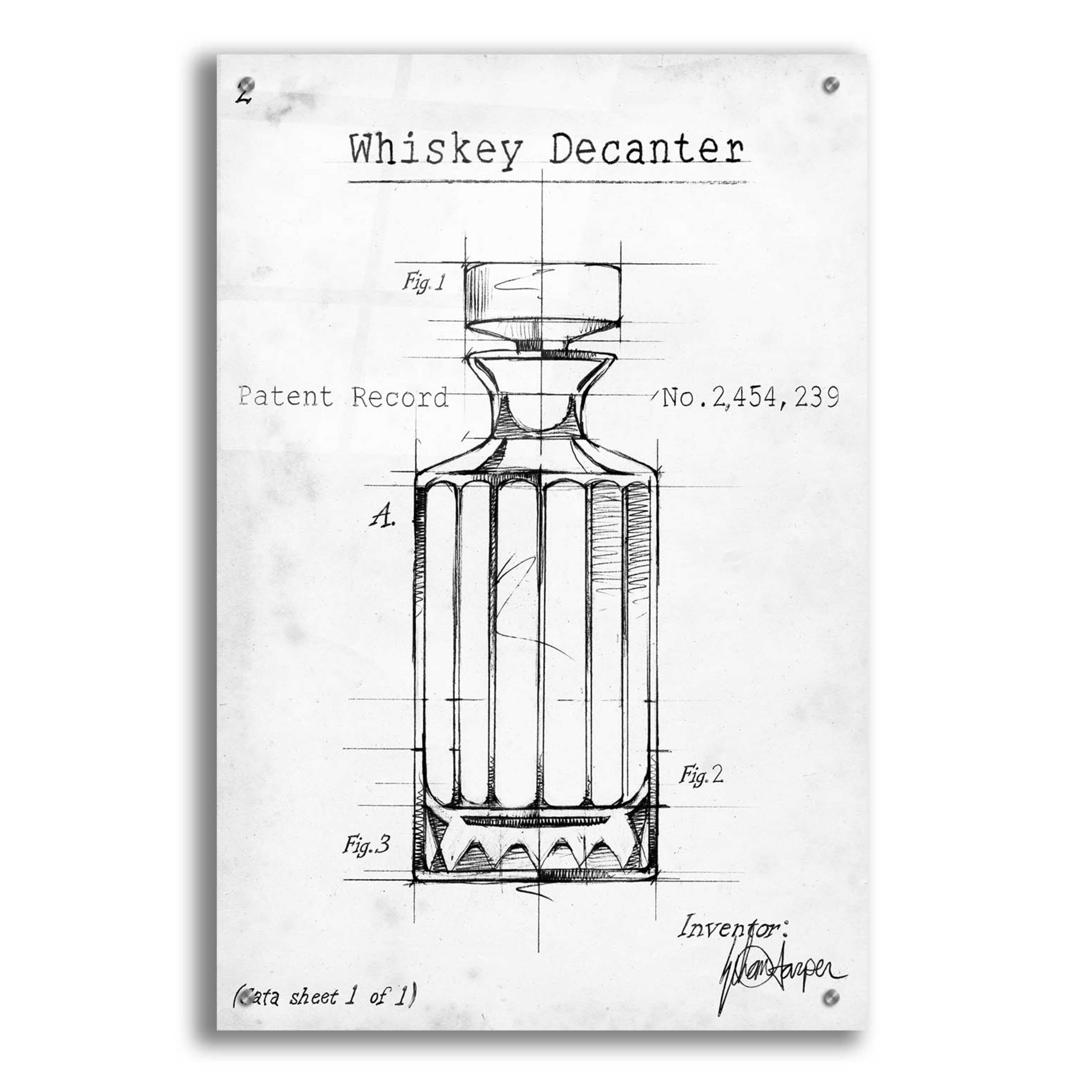Epic Art 'Barware Blueprint VII' by Ethan Harper, Acrylic Glass Wall ...