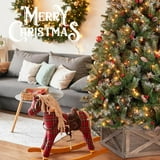 Perfnique Christmas Tree Collar, 26'' Durable Wood Tree Base, Xmas ...
