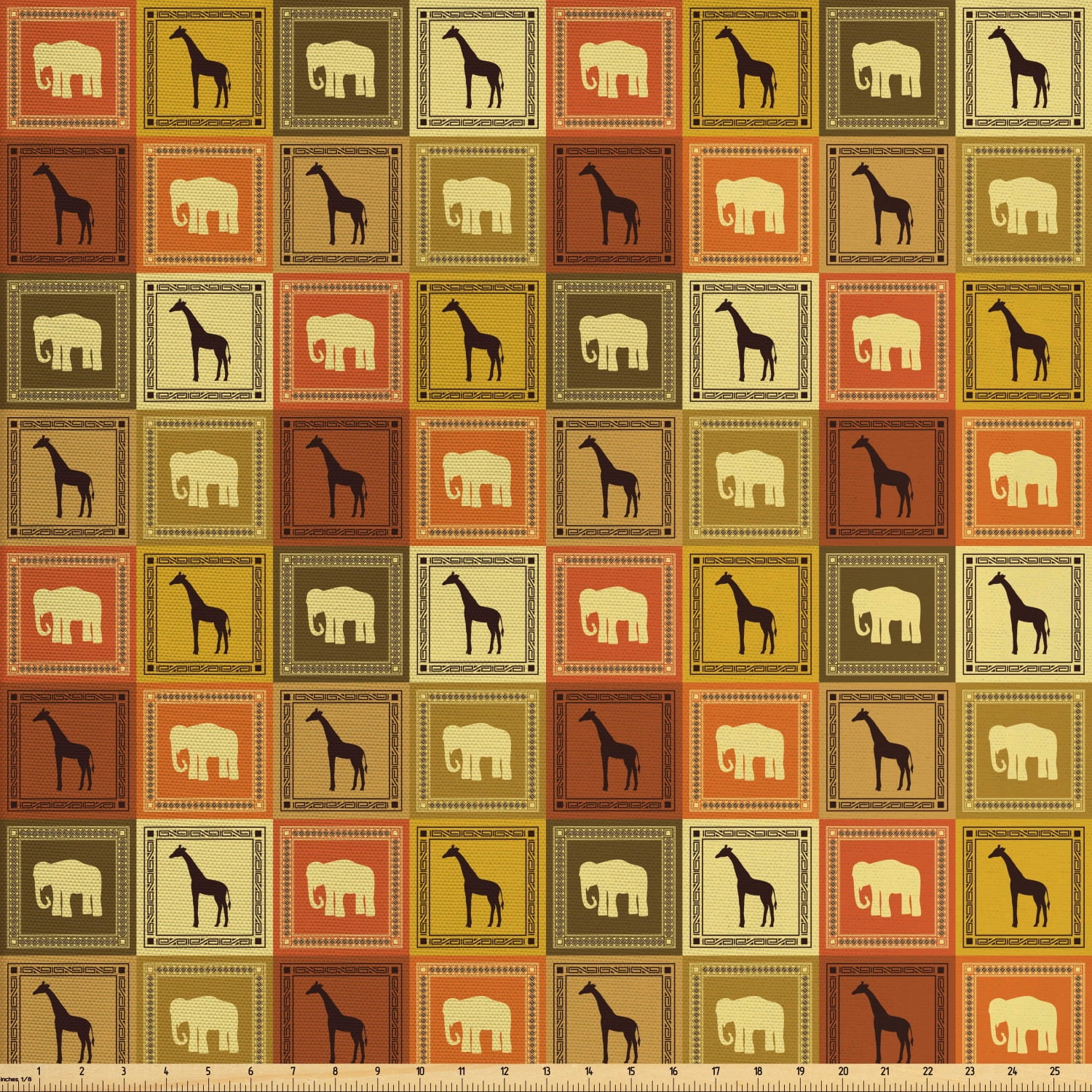 African Sofa Upholstery Fabric by the Yard, Savanna Elephants Cape ...