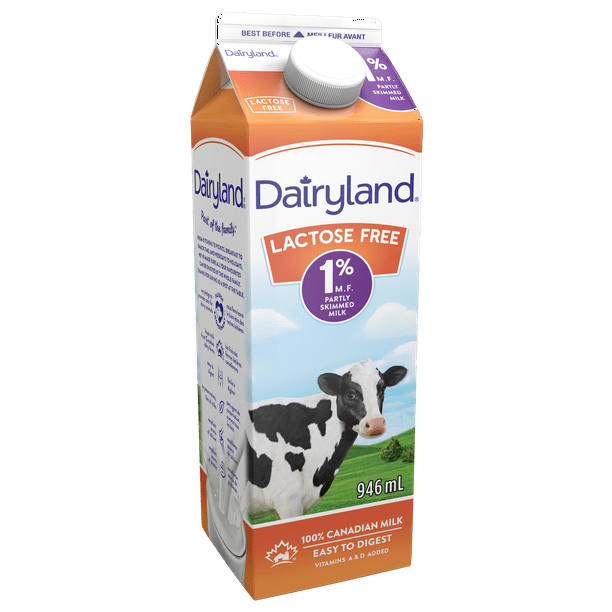 Dairyland Lactose Free 1% Partly Skimmed Milk, 946ML - Walmart.ca