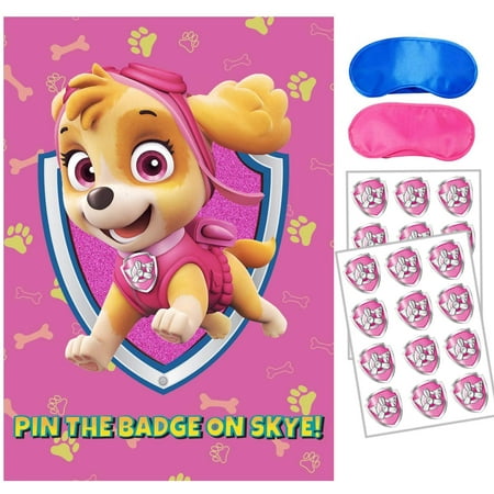 Paw Dog Party Supplies, Pin The Badge On Skye, Patrol Party Games ...