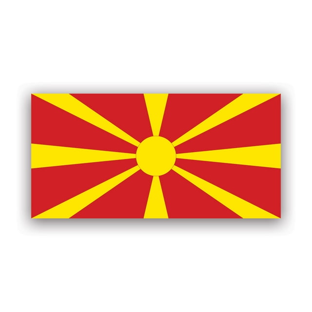 Macedonian Flag Sticker Decal - Self Adhesive Vinyl - Weatherproof ...