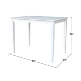 Solid Wood 30 x 48 inch Dining Table in White - Walmart.com