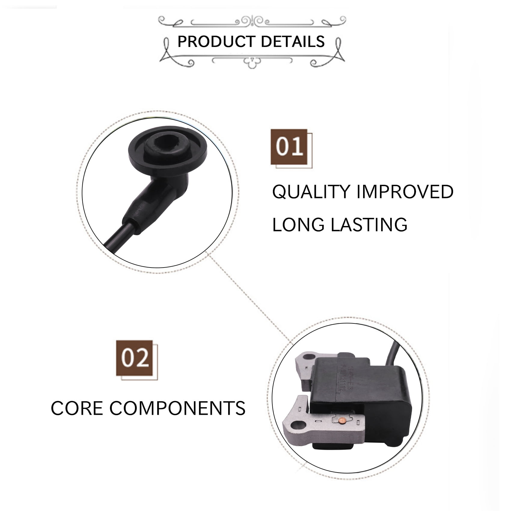 Buy Ignition Coil TLE43 for KASEI 1E40F-E 1E40F-E.3 for KASEI BC-46 CG-430 BC46 CG430 Brush ...