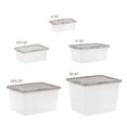 8pk 4.25 Gallon Snap Top Plastic Storage Box Clear with Gray Lid ...