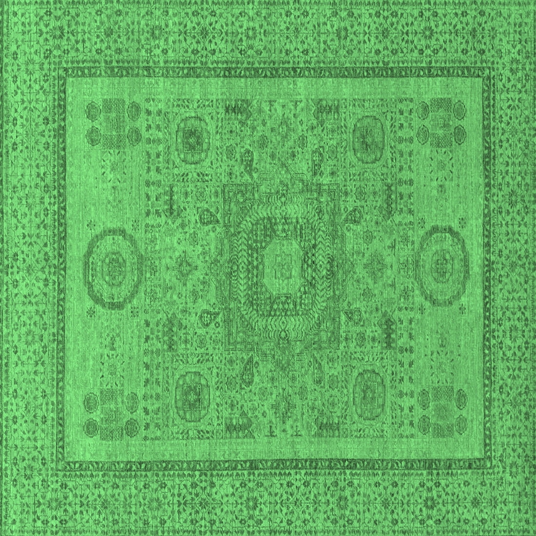 Ahgly Company Indoor Square Abstract Emerald Green Modern Area Rugs, 8 ...