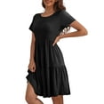 a.Jesdani Women's Casual Short Sleeve Midi Dress, Plus Size Tiered ...