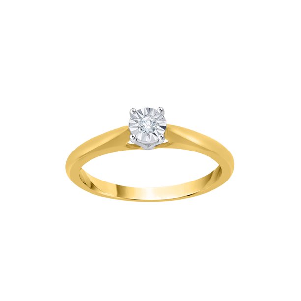 Katarina - Diamond Solitaire Promise Ring in 10K Yellow Gold (1/20 cttw ...