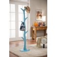Chetwin Blue Wood 6 Hook Entryway Tree Coat & Hat Rack Organizer ...