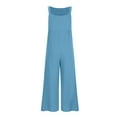 CQONEPT Women's Jumpsuit Short Sleeveless Casual Bib Overall Wide Leg ...