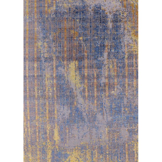 Ahgly Company Indoor Rectangle Mid-Century Modern Purple Purple ...