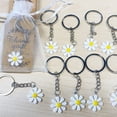 10 Set Daisys Flower Key Rings with Thank You Card and Organza Bag ...