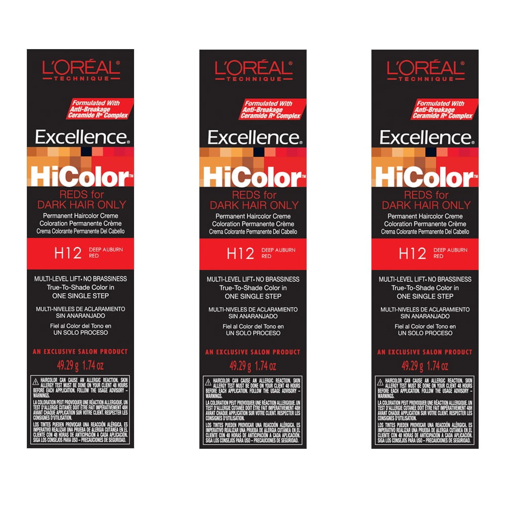 L'Oreal Excellence HiColor H12 Deep Auburn Red Permanent Tint HC-05109 ...