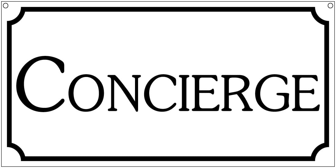 Concierge- 6x12 Aluminum Retro Hotel Motel Airport TV Movie props sign ...