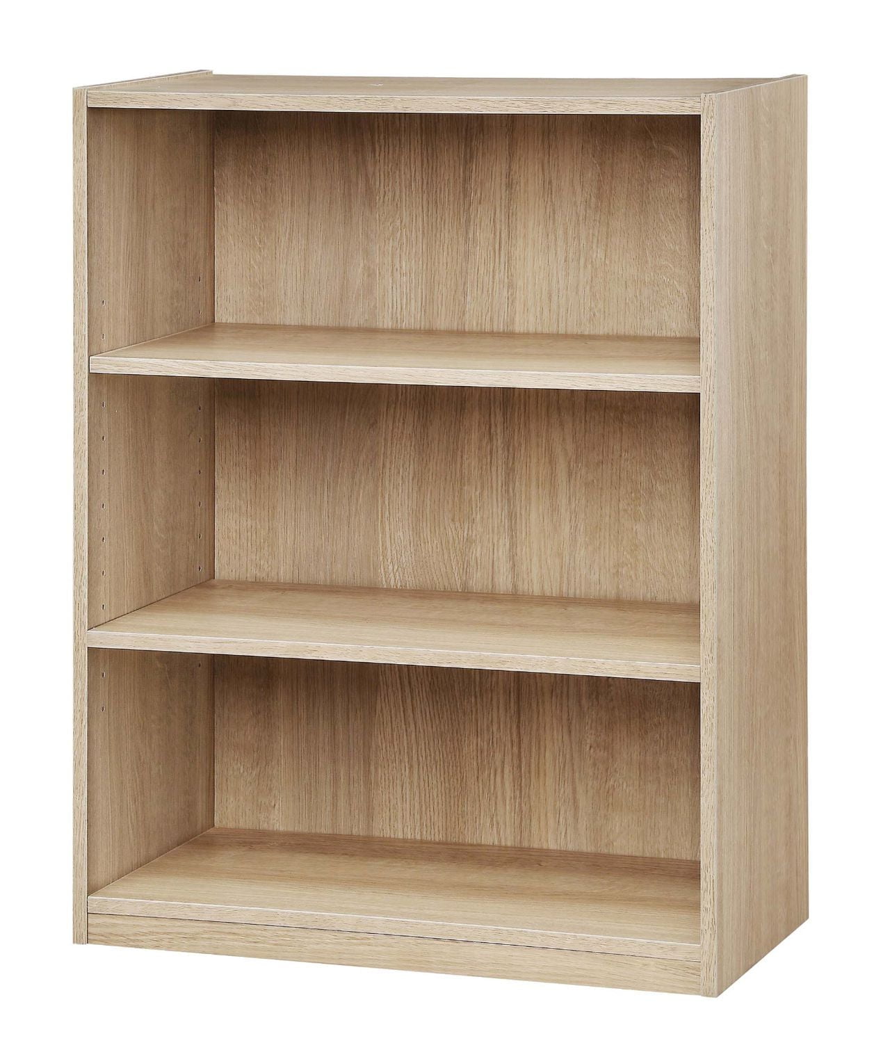 Mainstays 3-Shelf Bookcase with Adjustable Shelves, Multiple Colors ...