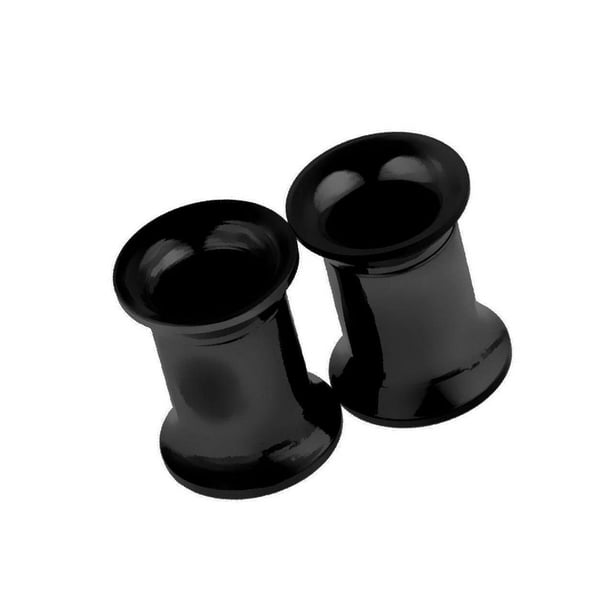 Black Stainless Steel Ear Flesh Tunnels Plugs Screw Ear Gauges Ear ...